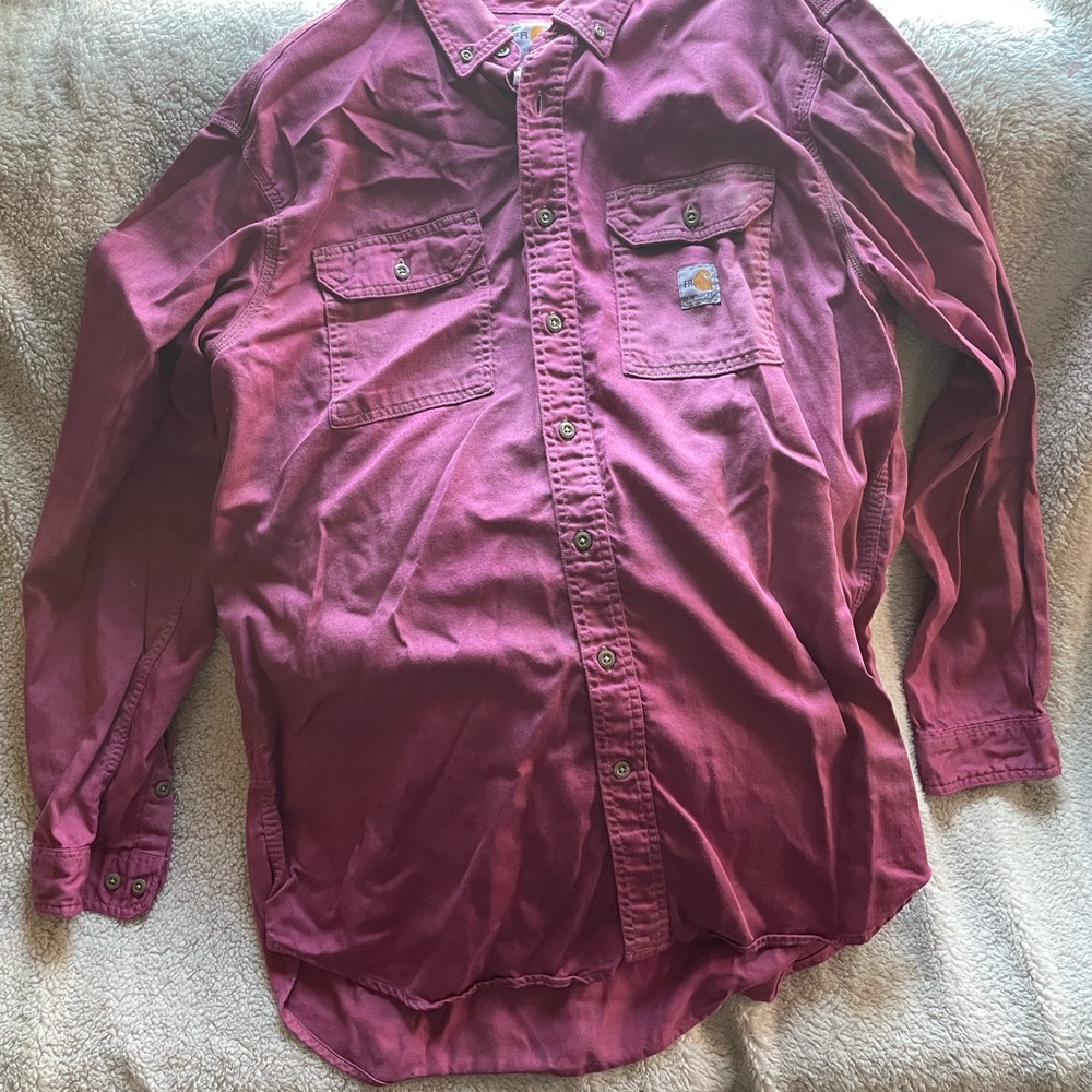Carhartt Fire Resistant Xl Tall Pink Work Shirt. - Gem
